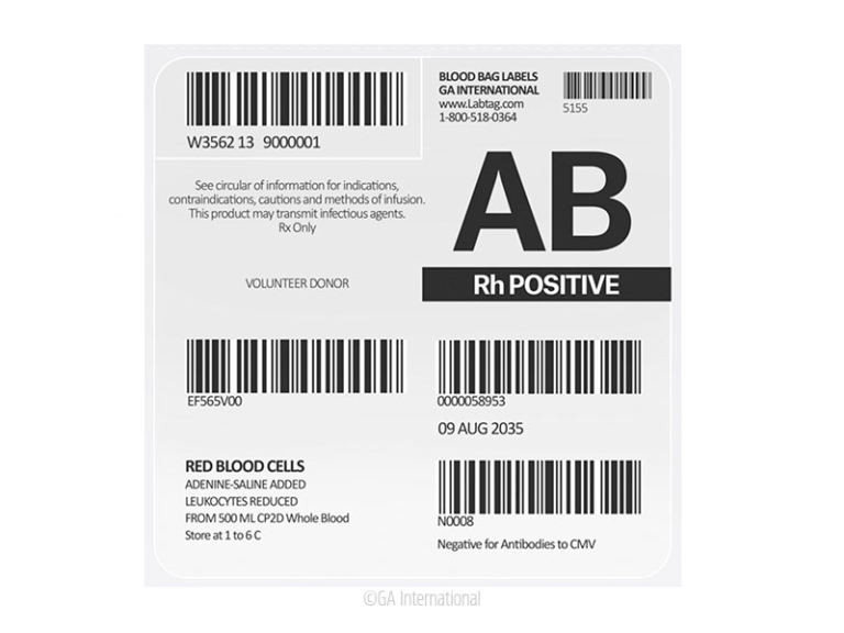 Blood Bag Secondary Multi Part Labels 3 875 X 3 875 H FJT 296 LabTAG Laboratory Labels