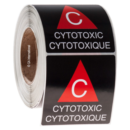 CYTOTOXIC warning labels - 4" x 4" #L-003-0.5R - LabTAG Laboratory Labels