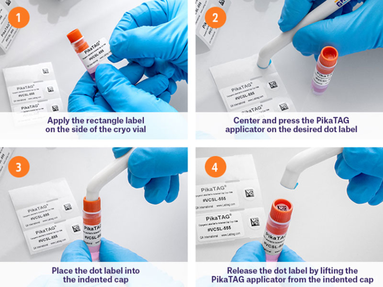 Cryogenic Label Set for Indented-Cap Cryo Vials - 1.125" x 0.625" + 0. ...