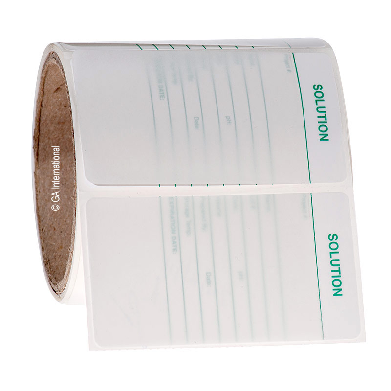 Self-Laminating Calibration Labels - 3.5" x 2" - SOLUTION - #CALA-005-0 ...